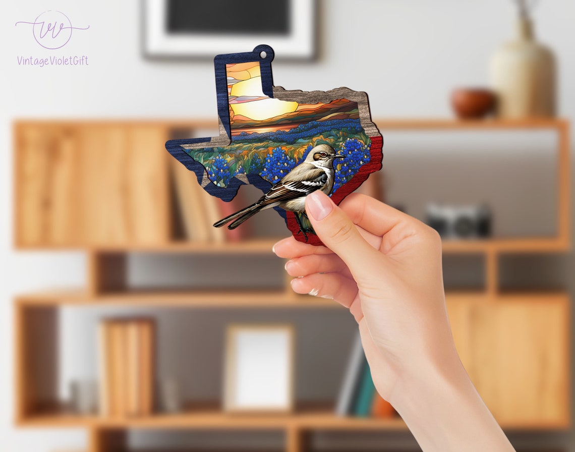 Texas Suncatcher Ornament Texas Stained Ornament Northern - Etsy