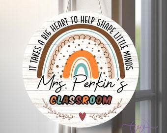 Personalized Teacher Door Hanger, Custom Teacher Name Sign, Back to ...