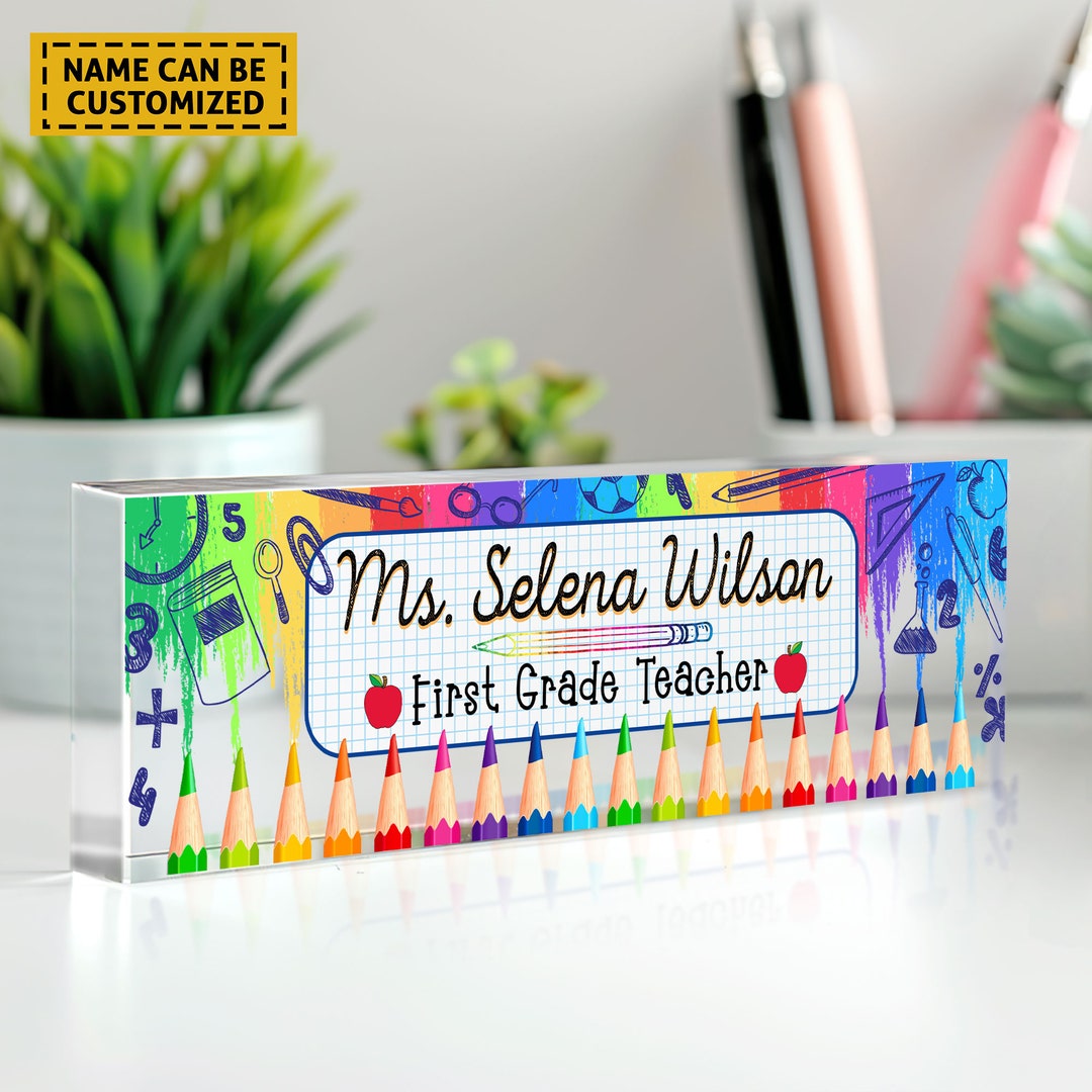 Teacher Desk Name Plate, Personalized Teacher Sign, Teacher ...