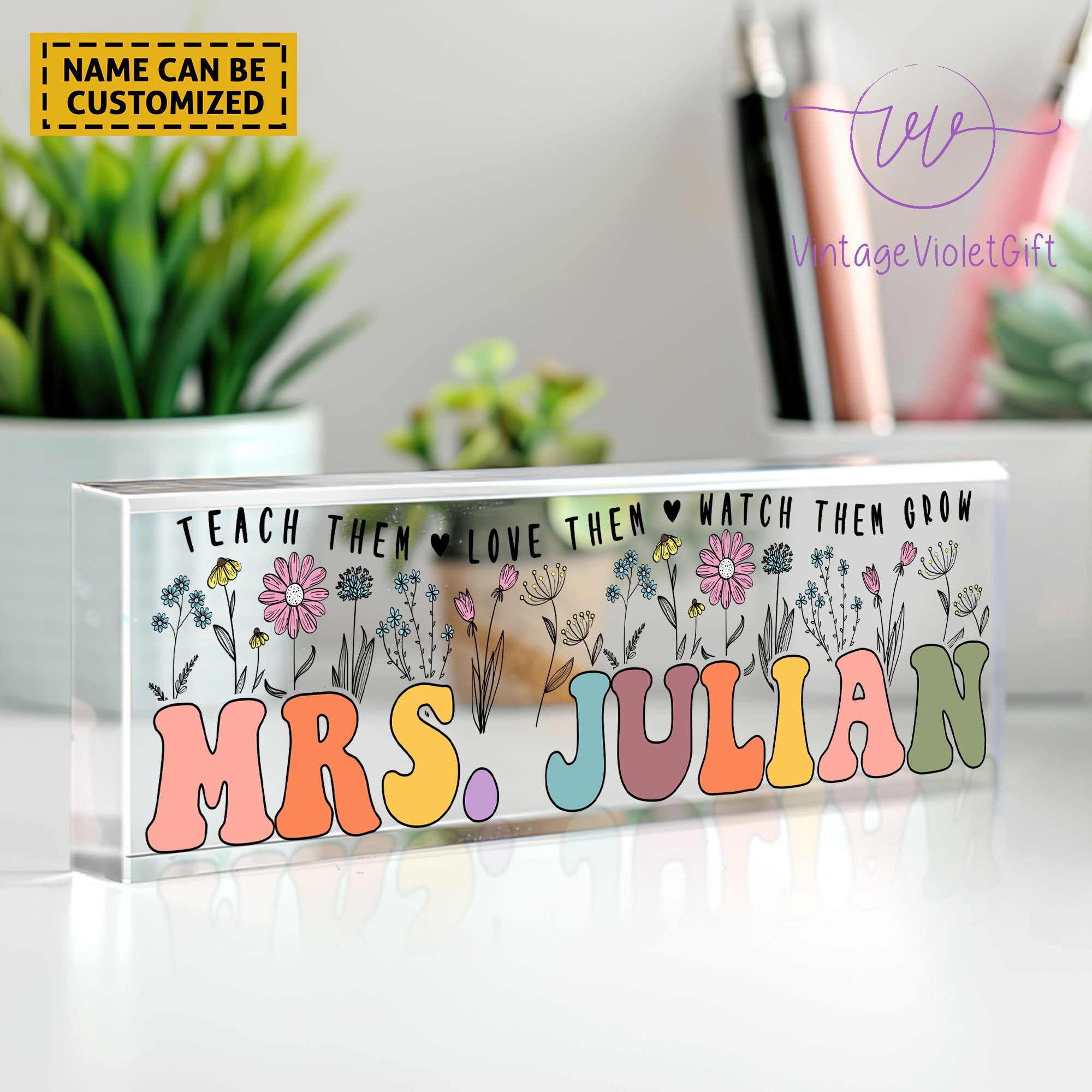 Asl Poster Teacher Desk Decor Sign Language Name Desk Name Plate ASL ...