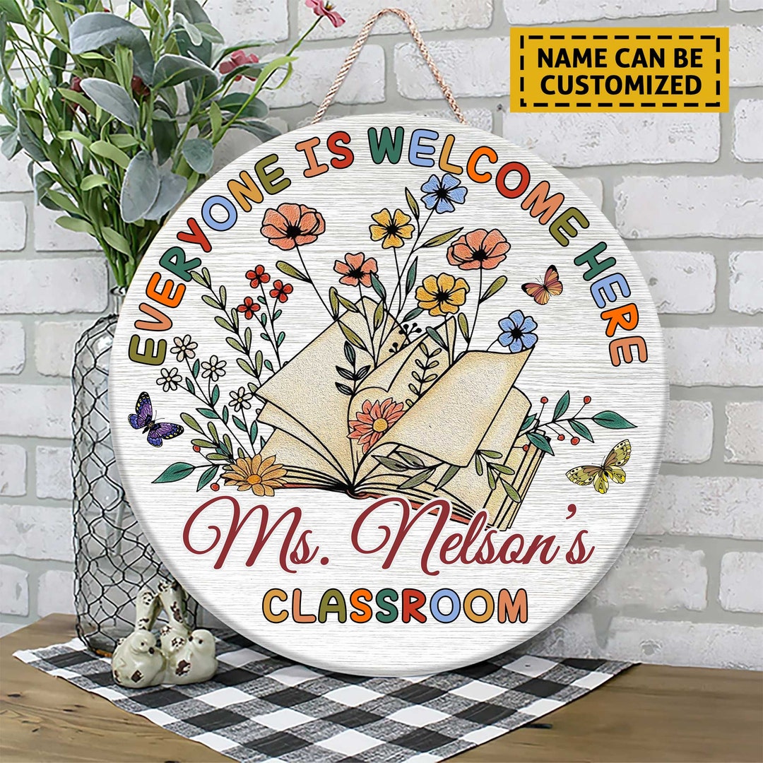 Personalized Classroom Wooden Sign, Teacher Door Sign, Teacher ...