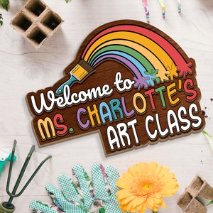 Personalized Art Teacher 3D Doorframe Corner Sign, Classroom Decor, Art ...