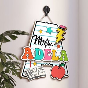 Personalized Teacher Doorsign 3D Laser Cut, Back to School Gift ...
