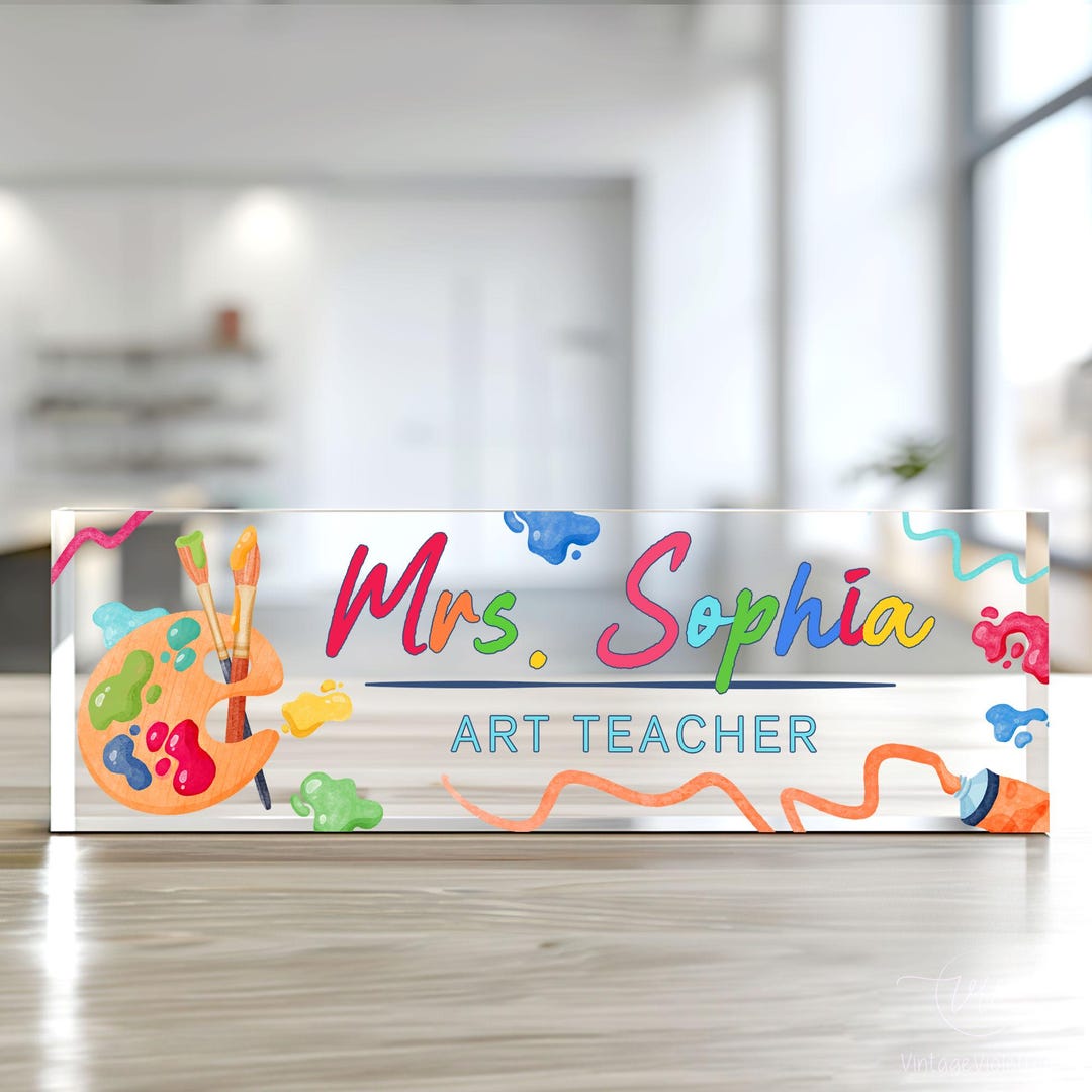 Personalized Art Teacher Name Desk Plate, Art Teacher Name Desk Plate ...