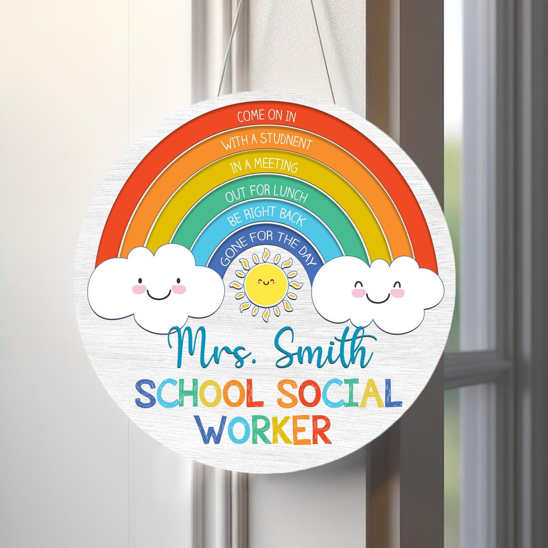 School Social Worker Office Sign, Social Worker Gifts, Psychologist ...