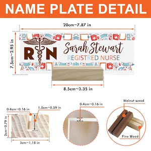 LPN, RN, Nurse Glass Office Desk Name Plate, Clear Personalized ...
