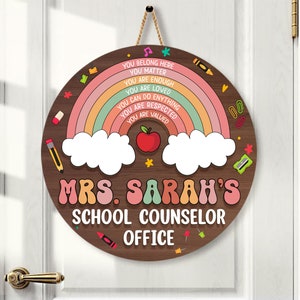 School Counselor Personalized 3D Wooden Name Sign, School Psychologists ...