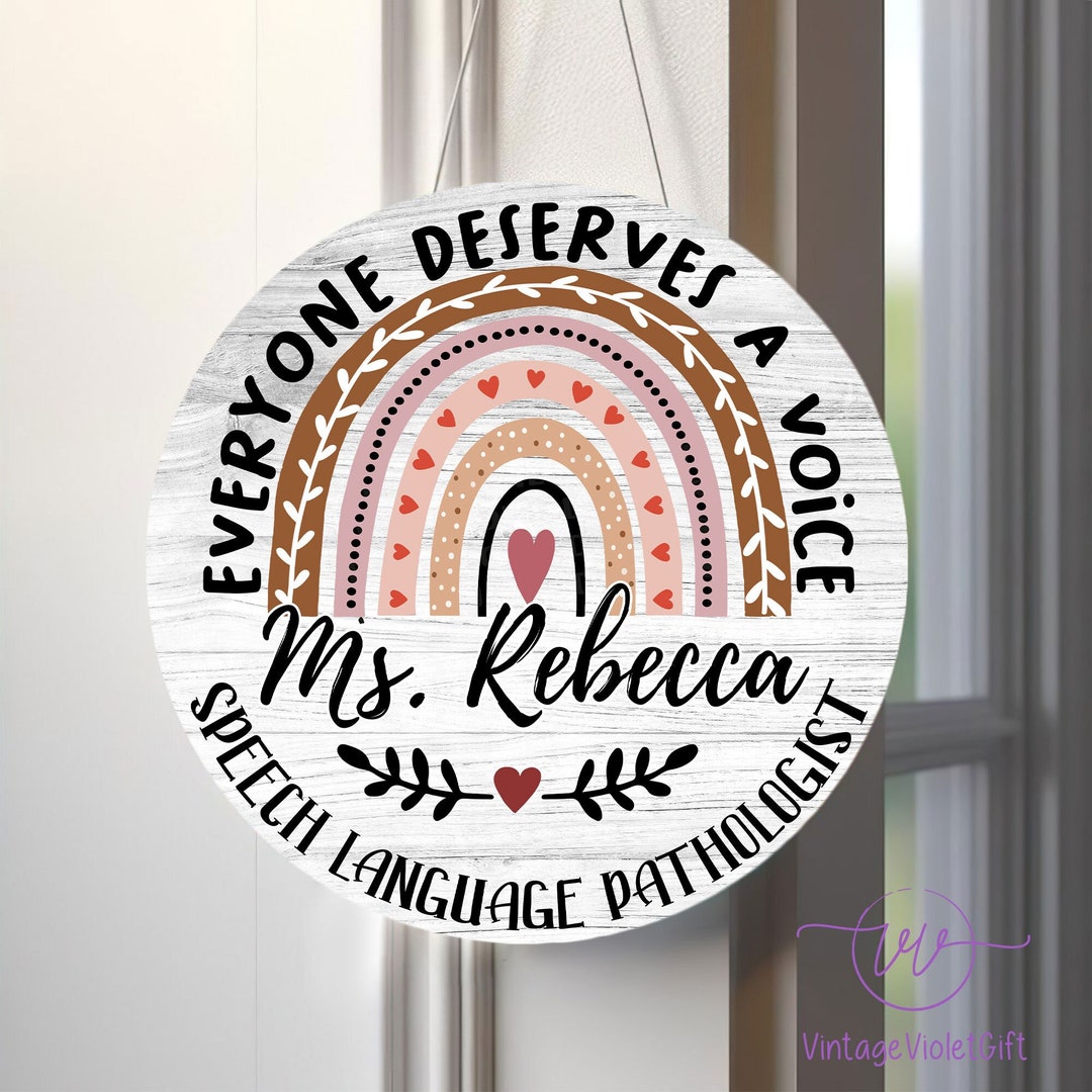 Speech Therapist Door Sign, Speech Therapy Decor, Everyone Has a Voice ...