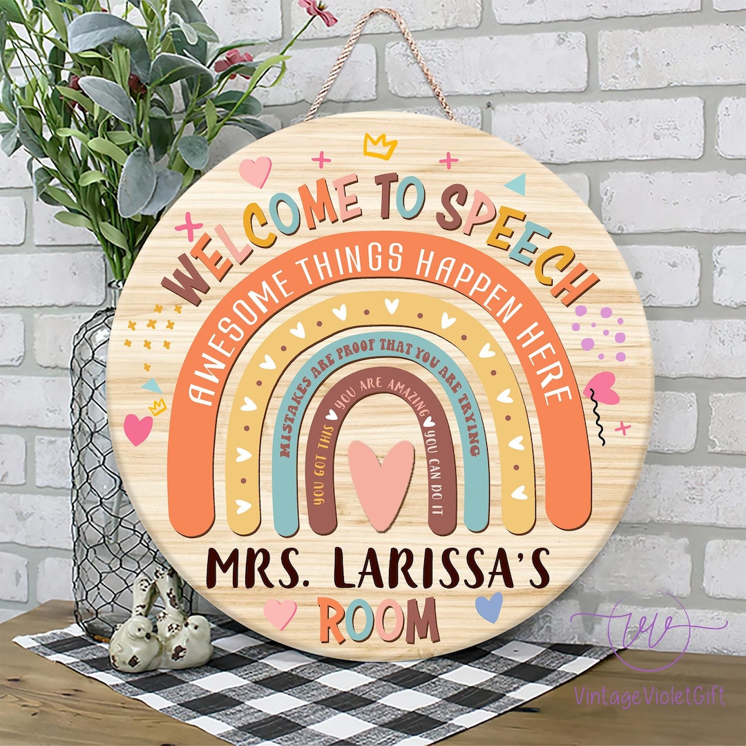 Welcome to Speech Door Sign, Speech Room Sign, Speech Therapist Gift ...