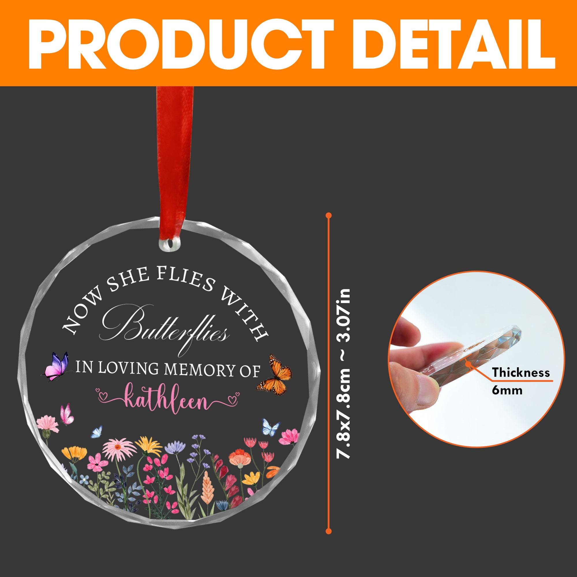 Now She Flies With Butterflies Memorial Ornament,in Love Memory ...