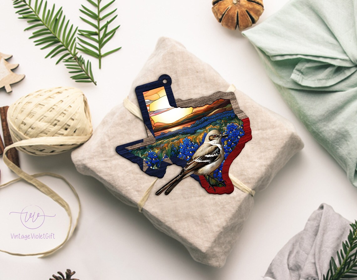 Texas Suncatcher Ornament Texas Stained Ornament Northern - Etsy