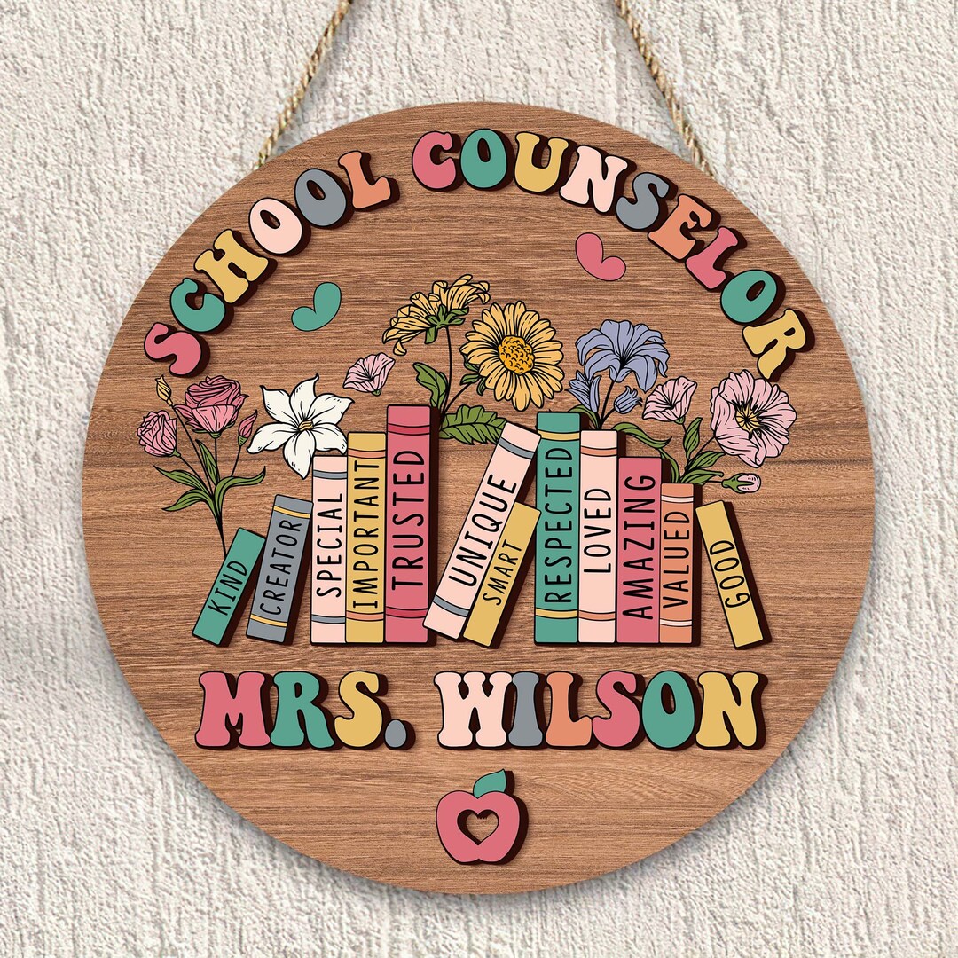 School Counselor Office Sign, Psychologist Office Decor, Personalized ...