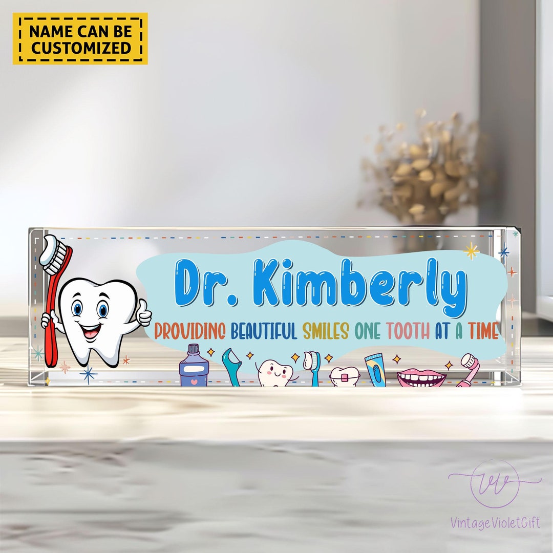 Personalized Dental Name Plate, Dentist Medical Physician Desk Name ...