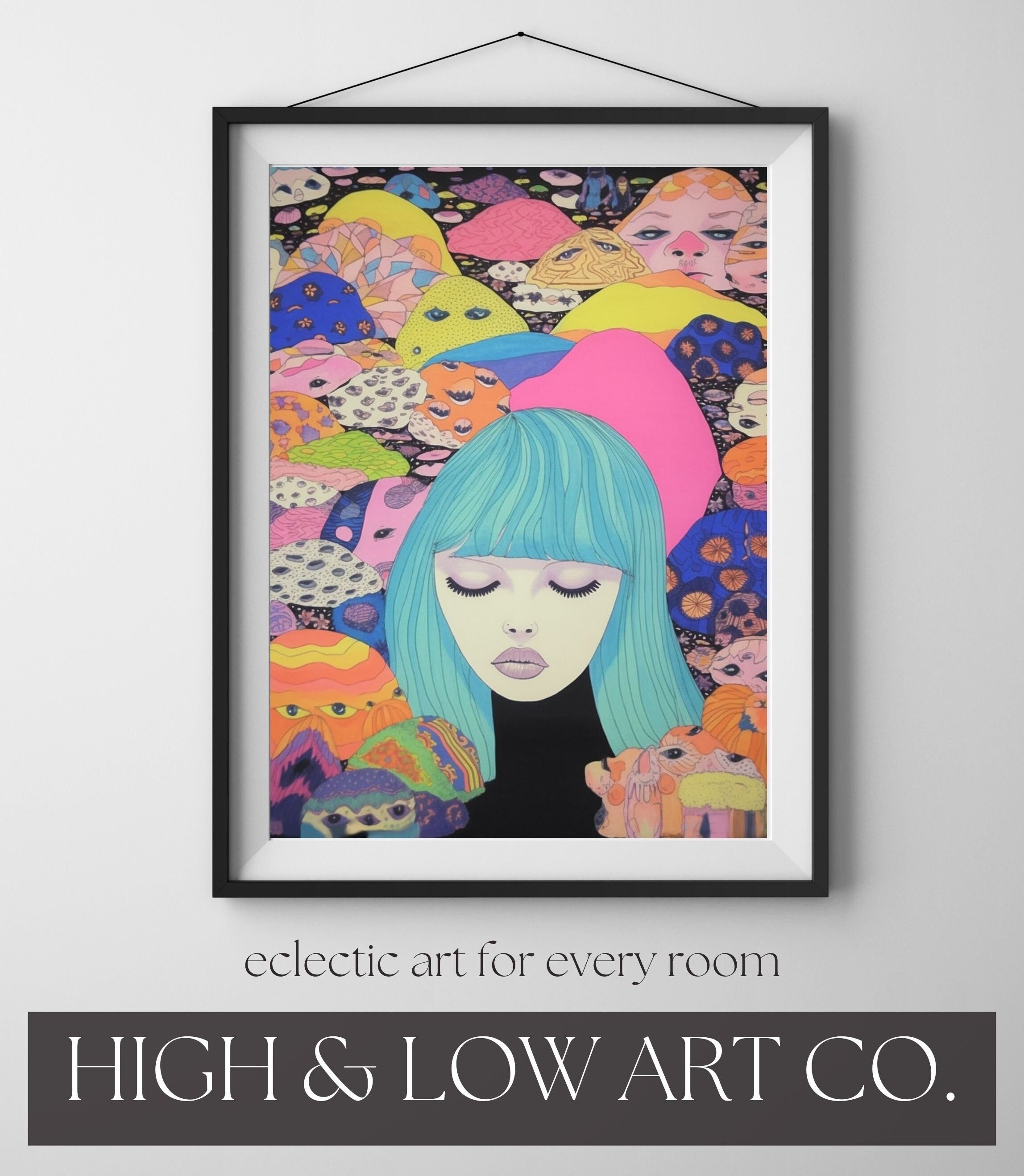 Manic Mind Art Print Unique Art Poster Mental Health Art Colorful Art ...
