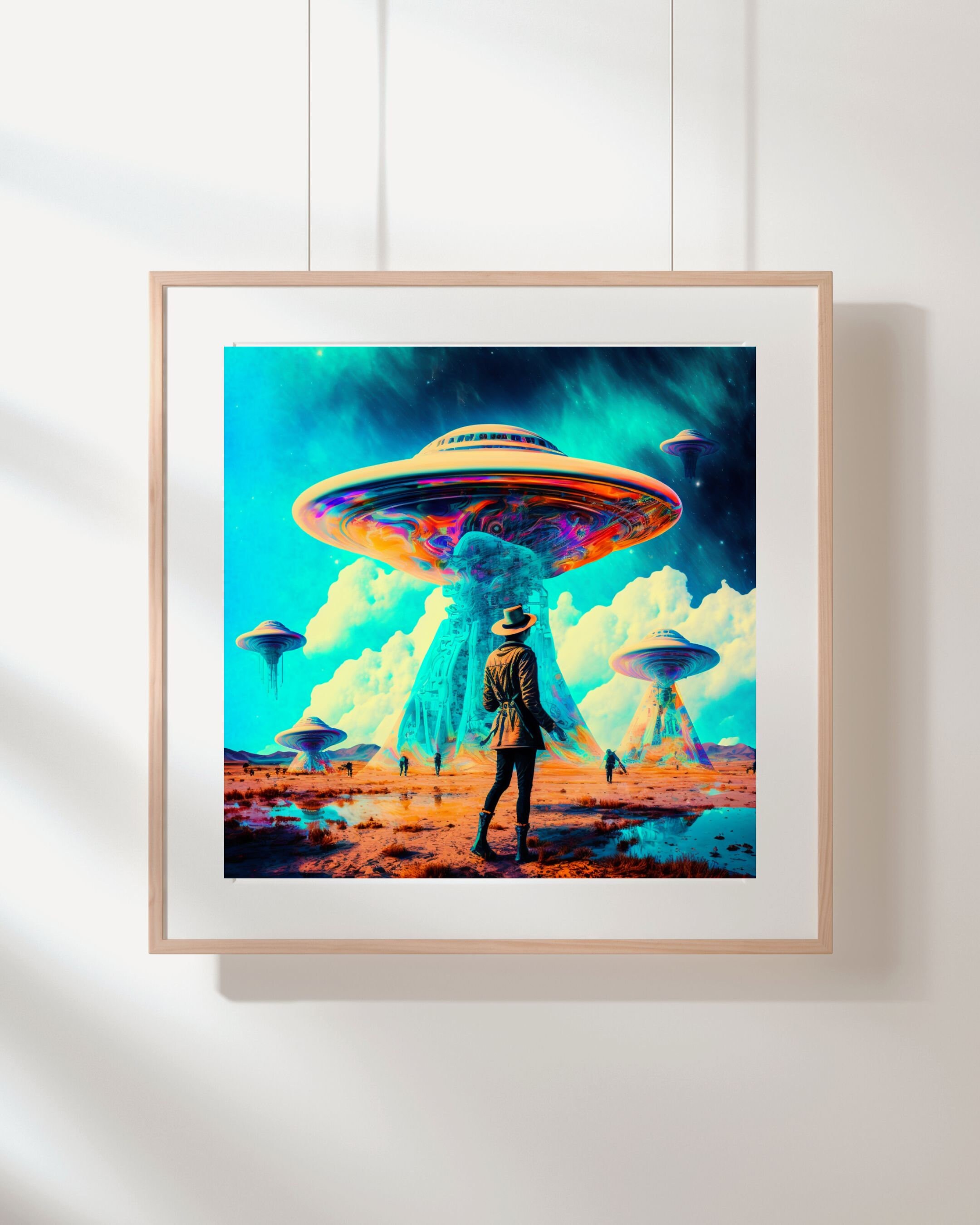 Invasion No.2 Canvas Wall Art Alien Art UFO Art Unique Art Alien Lover ...