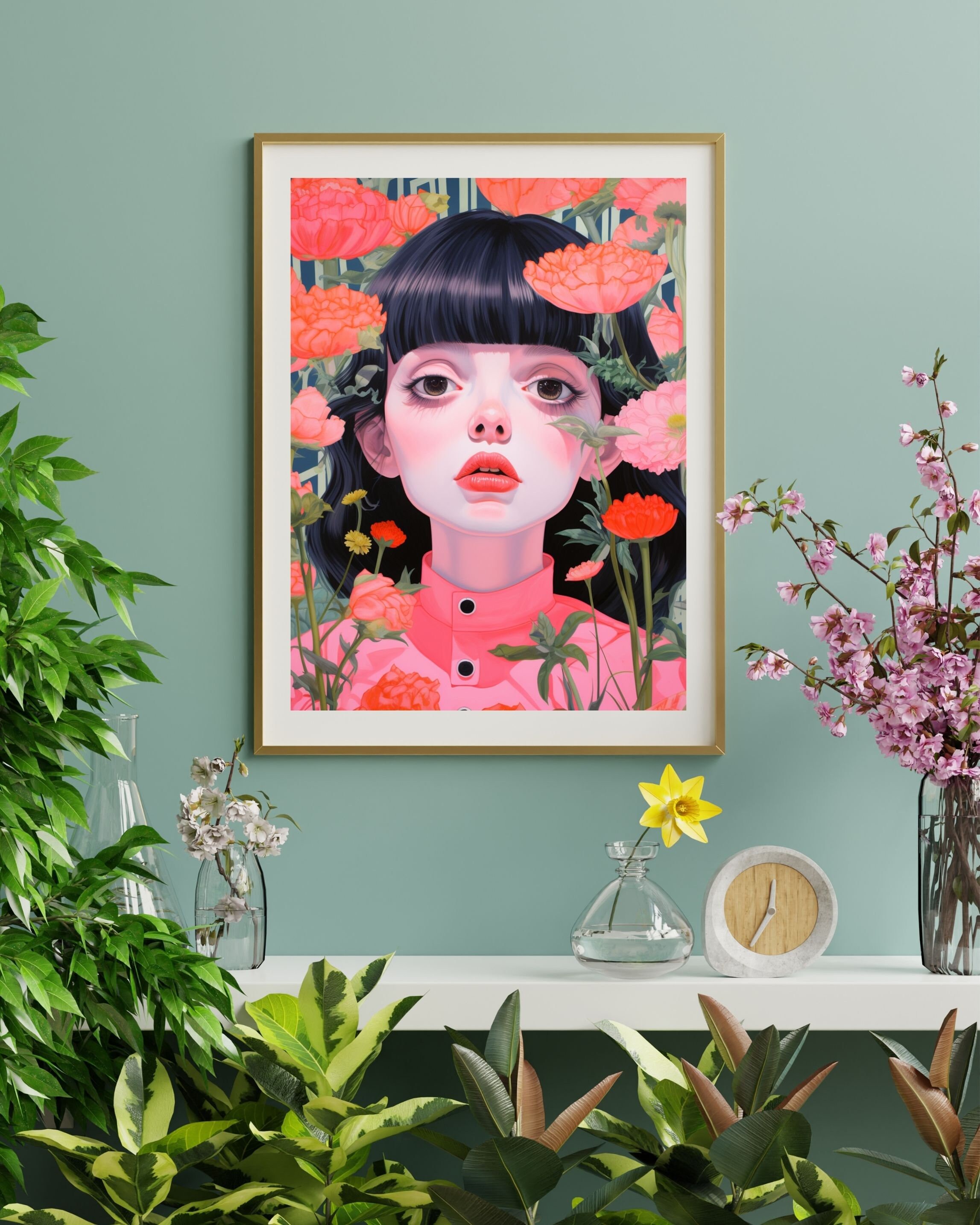 Posey Canvas Wall Art Portrait Art Surreal Art Unique Art - Etsy