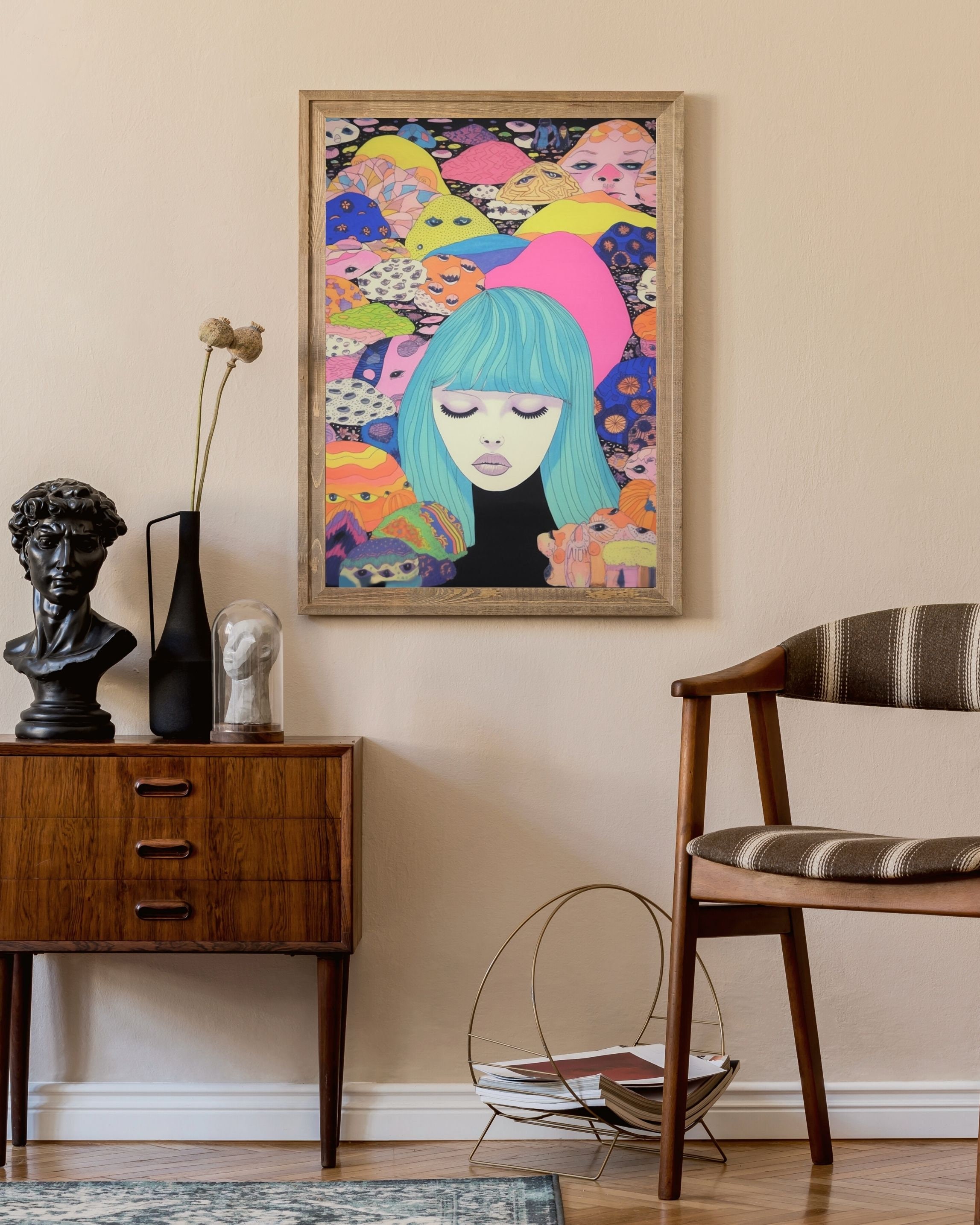 Manic Mind Art Print Unique Art Poster Mental Health Art Colorful Art ...
