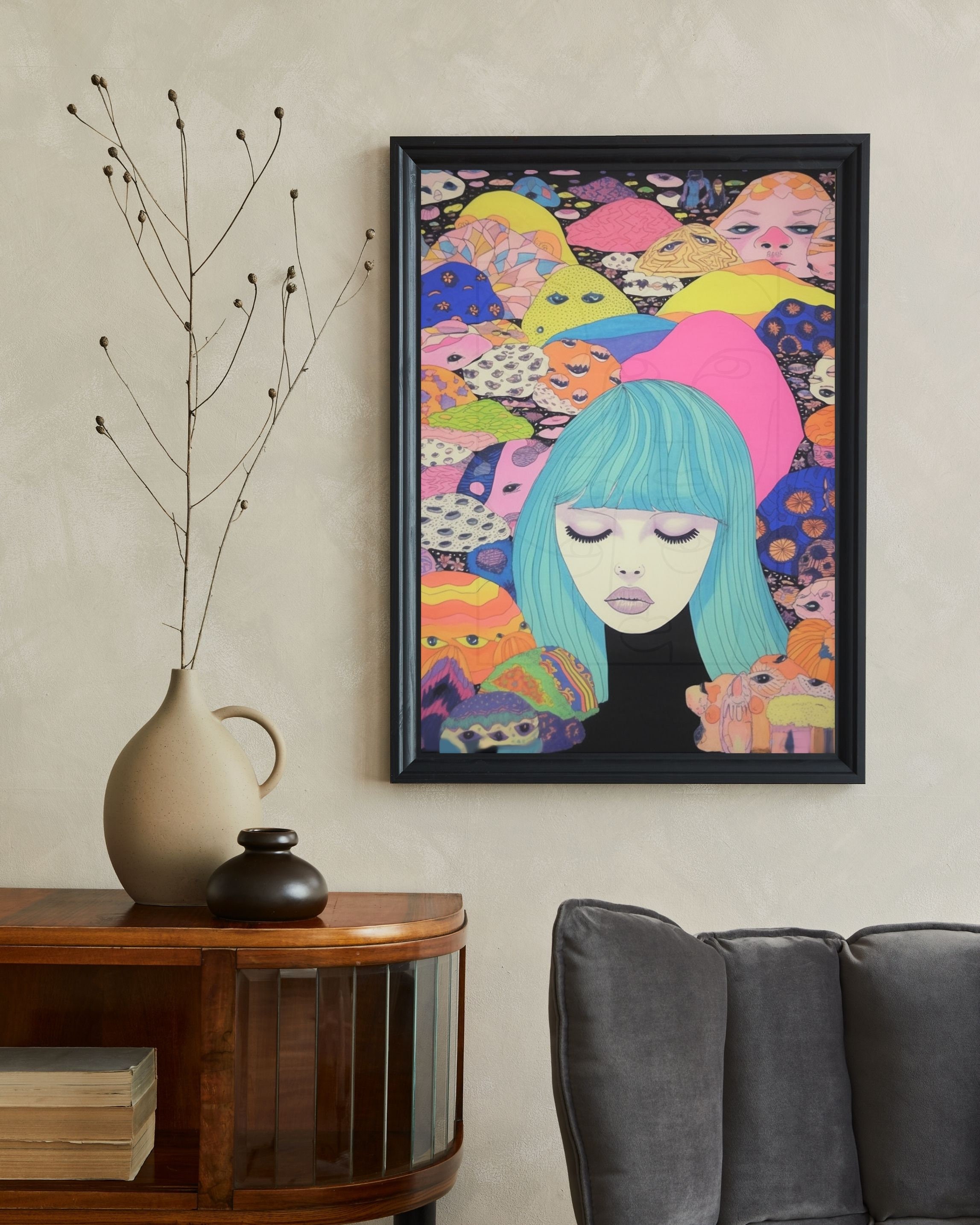 Manic Mind Art Print Unique Art Poster Mental Health Art Colorful Art ...