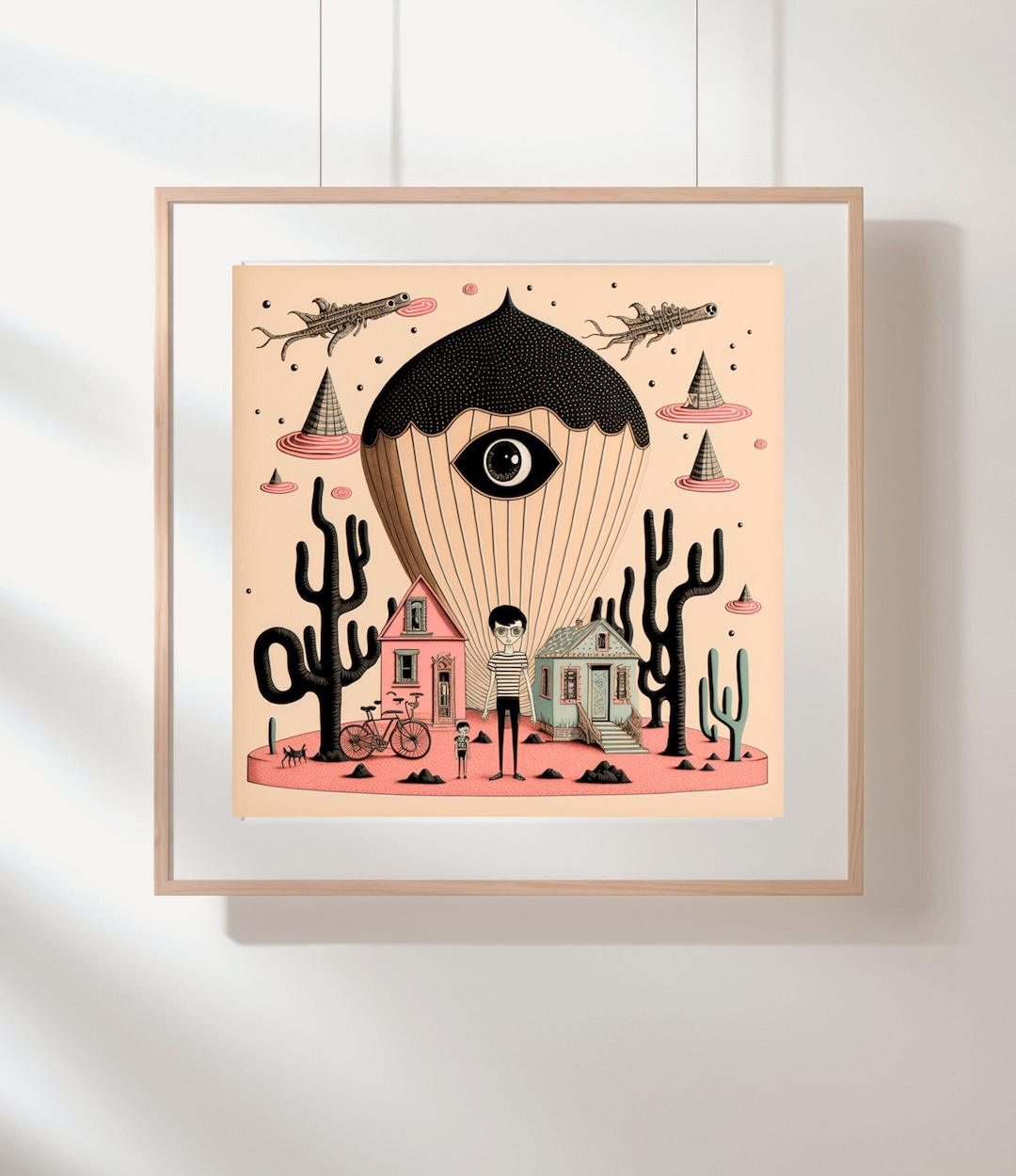 Weird Town Canvas Wall Art Alien Art Weird Art Unique Art Nursery Art ...