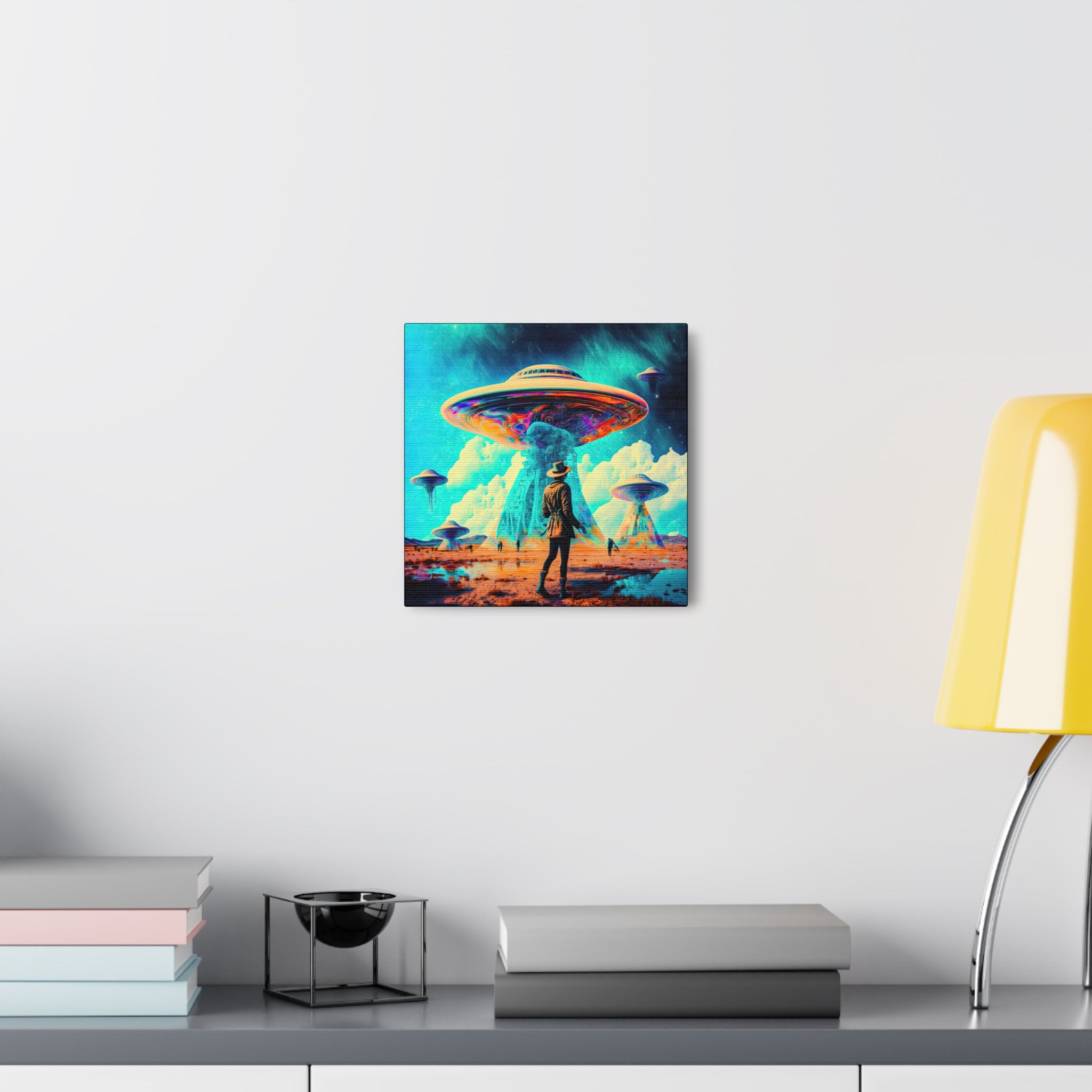 Invasion No.2 Canvas Wall Art Alien Art UFO Art Unique Art Alien Lover ...