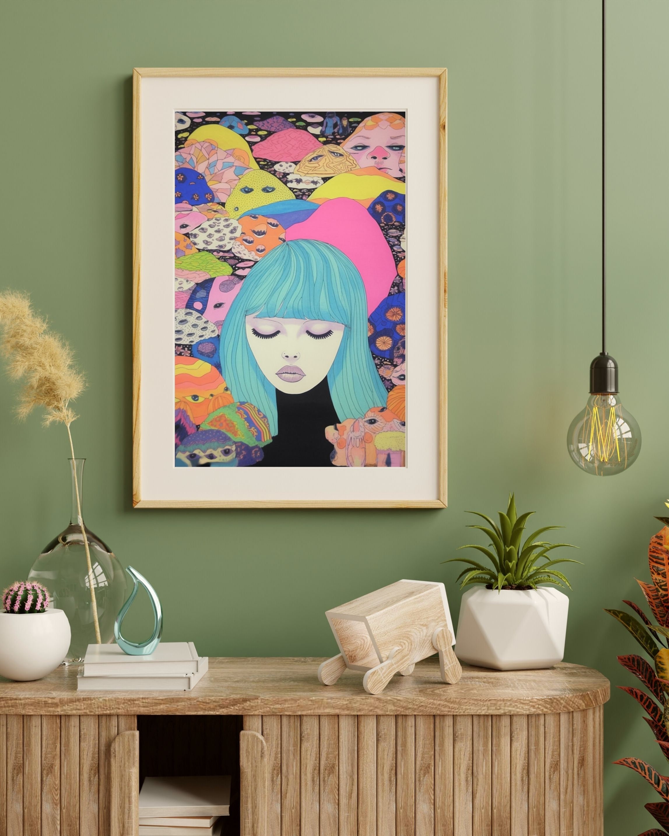 Manic Mind Art Print Unique Art Poster Mental Health Art Colorful Art ...