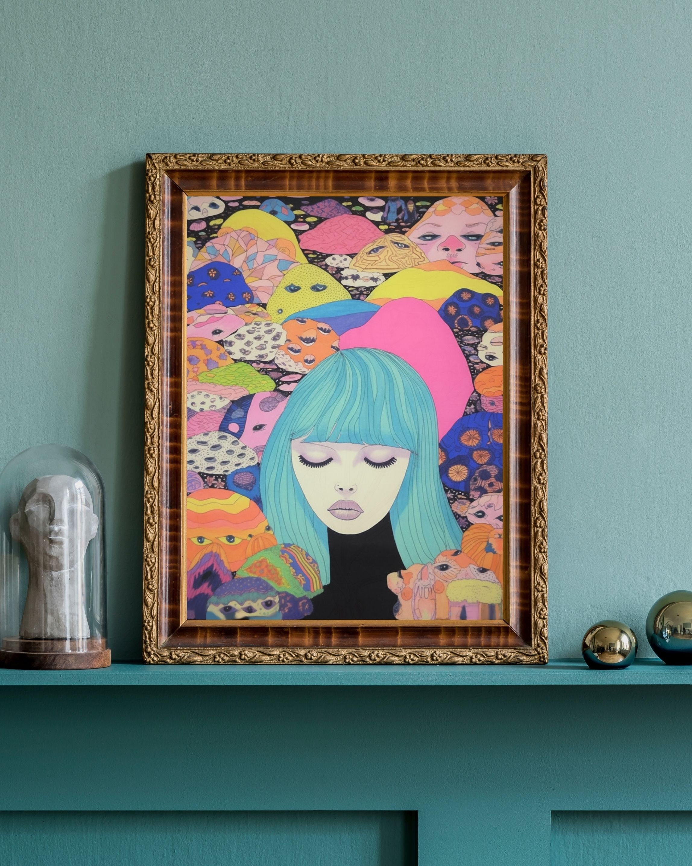 Manic Mind Art Print Unique Art Poster Mental Health Art Colorful Art ...