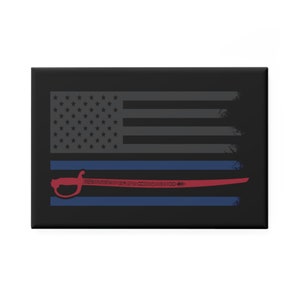 USMC Blood Stripe NCO Sword Flag - Button Magnet, Rectangle (1 & 10 Pcs ...