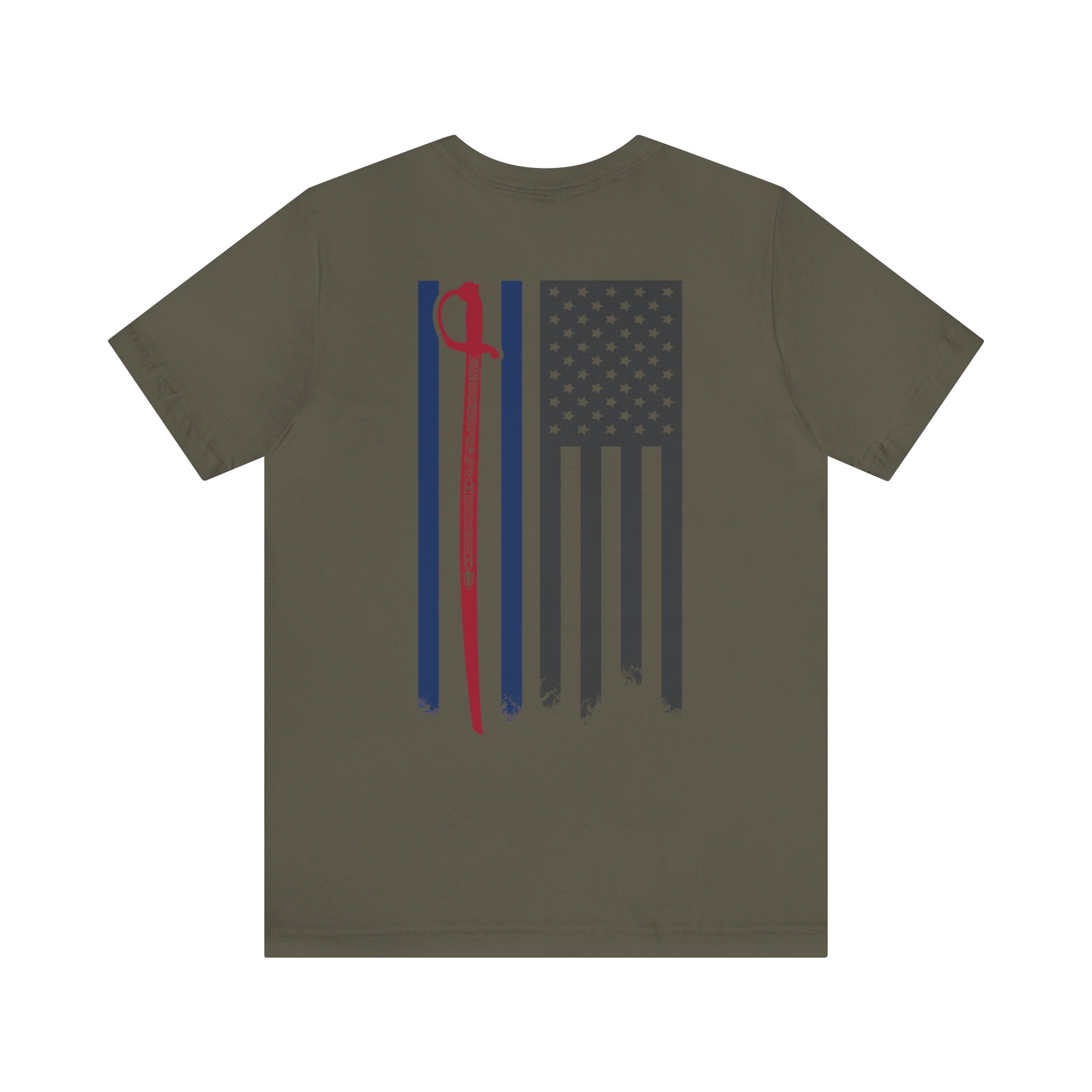 USMC Marine Corps - Blood Stripe NCO Sword Flag T-shirt - Custom ...