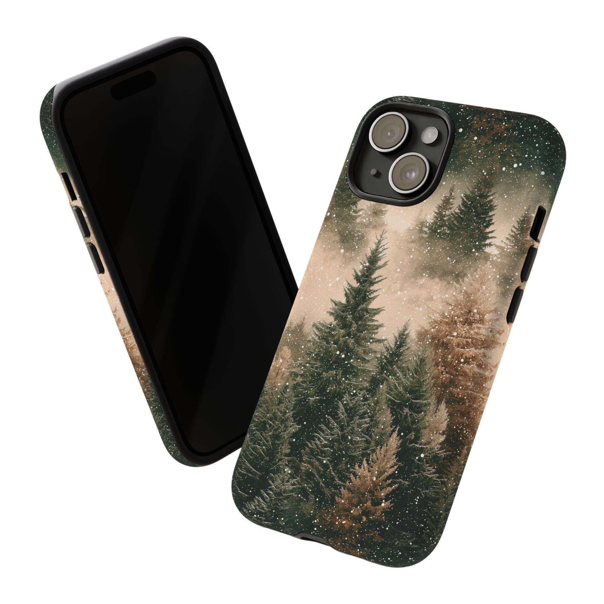 Winter Forest iPhone Case, Snowy Trees Mobile Case Gift for Nature ...