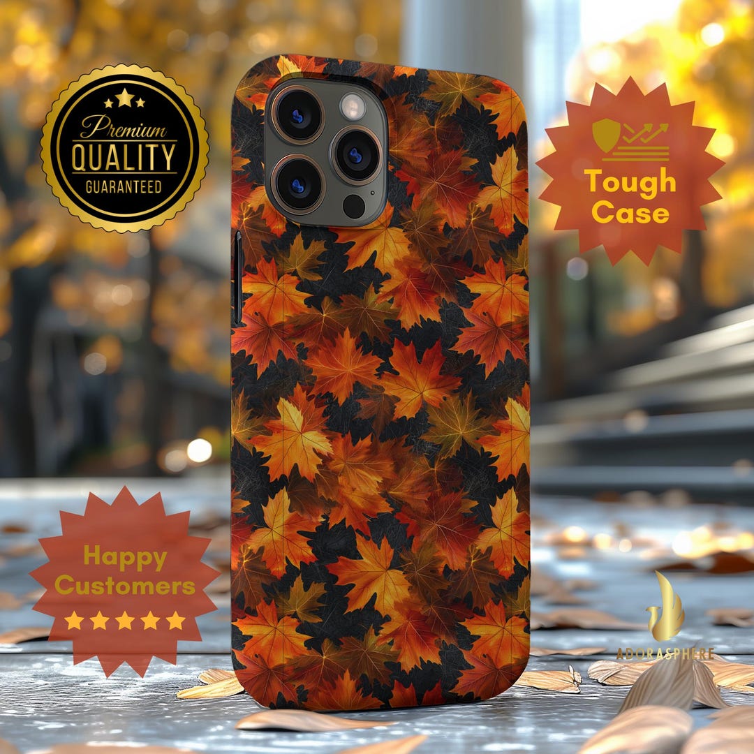 Fall Leaves Phone Case, Autumn Maple Leaf Mobile Case, Fall Season Color, Gift for Nature Lover ...