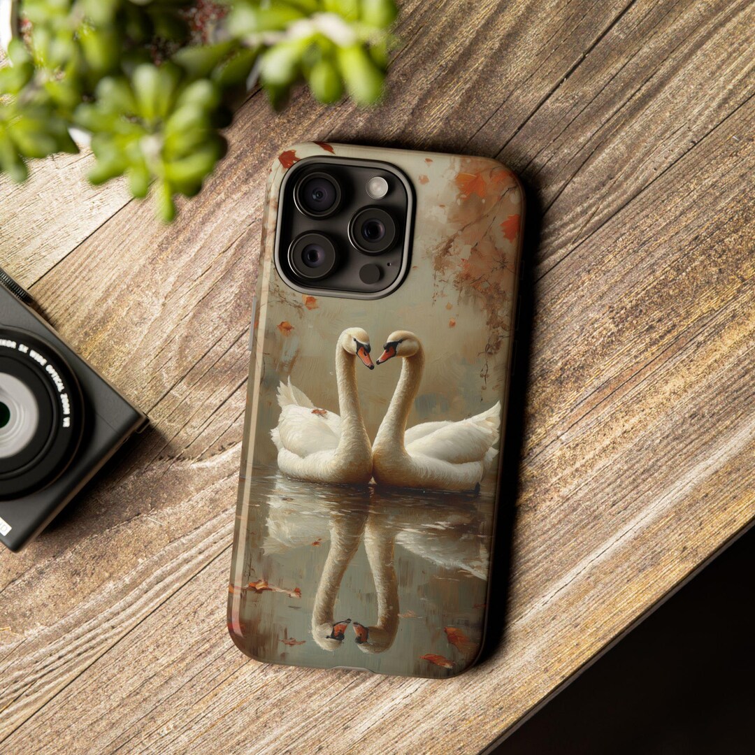 Swan Lake Phone Case, Elegant Nature Art iPhone 16 Pro Max Tough Case ...