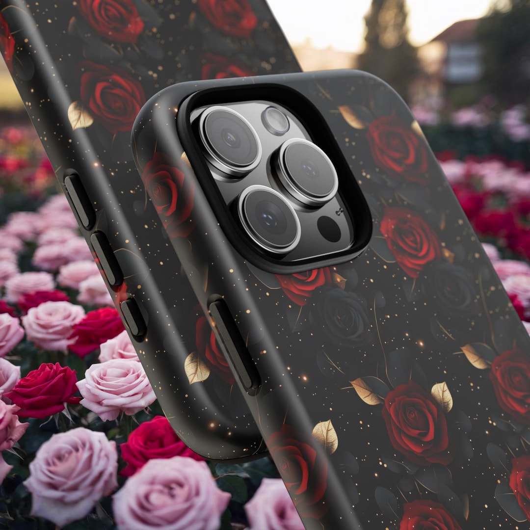 Dark Roses Phone Case, Elegant Rose Pattern Mobile Case, Gift for Her ...