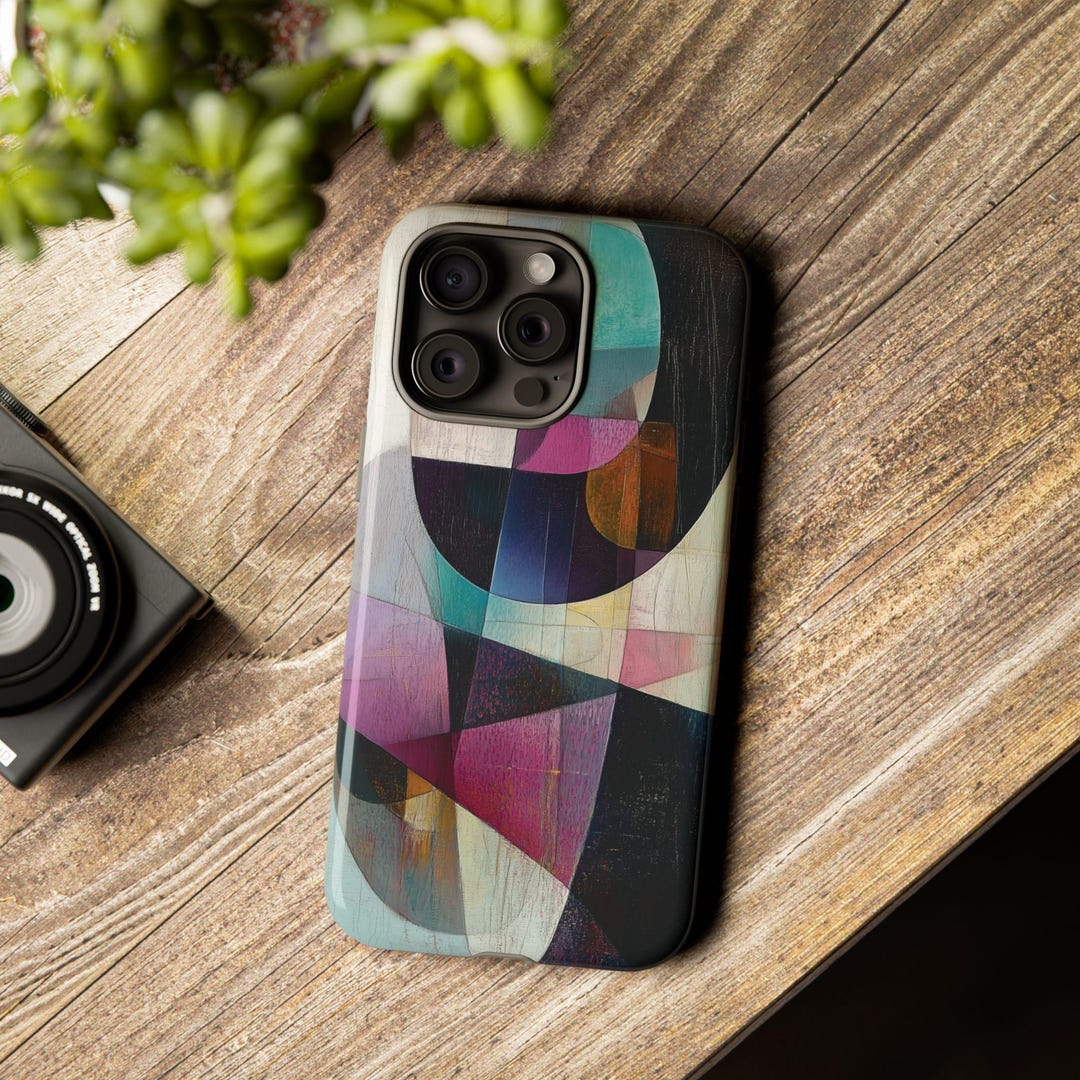 Abstract Geometric iPhone Case, Modern Art Mobile Cover, Stylish iPhone ...