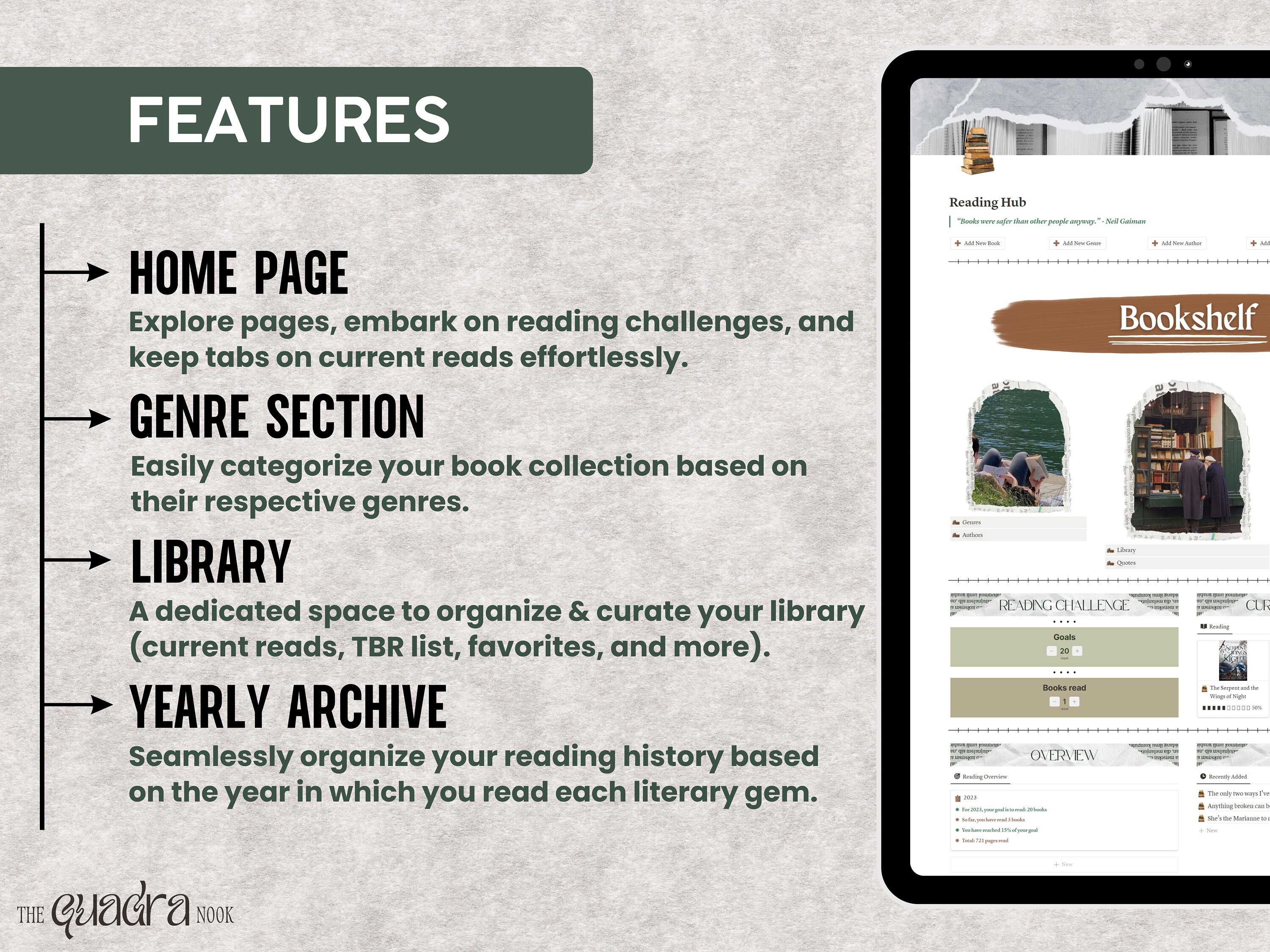 Notion Book Tracker Template, Reading Tracker, Book Log, Reading ...