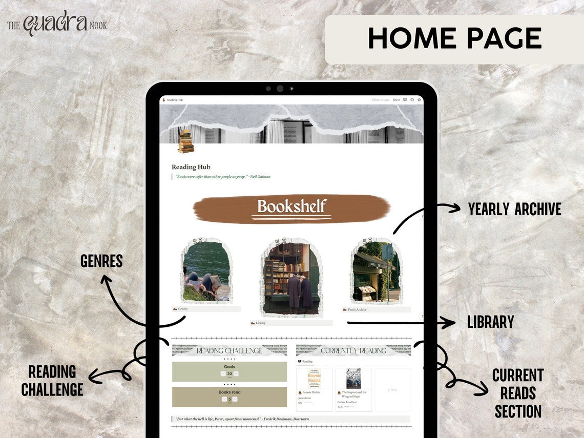 Notion Book Tracker Template Reading Tracker Book Log - Etsy