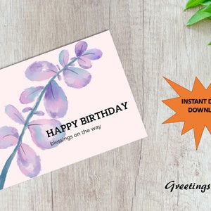 Printable Instant Digital Download Flower Themed Birthday Cards 3 ...