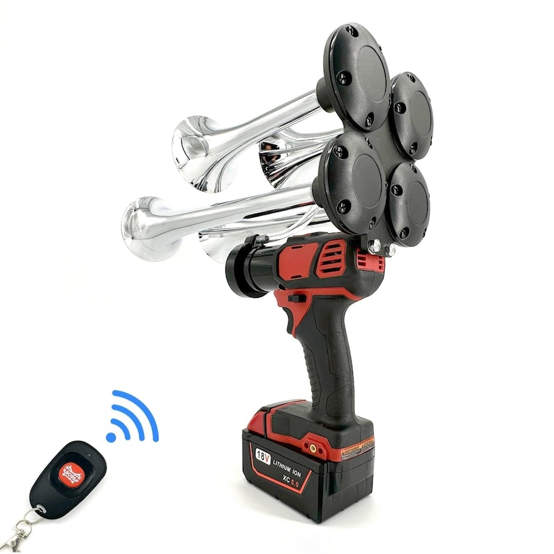 Quad Train Horn for Milwaukee M18 Battery – 140db Four-trumpet Loud ...