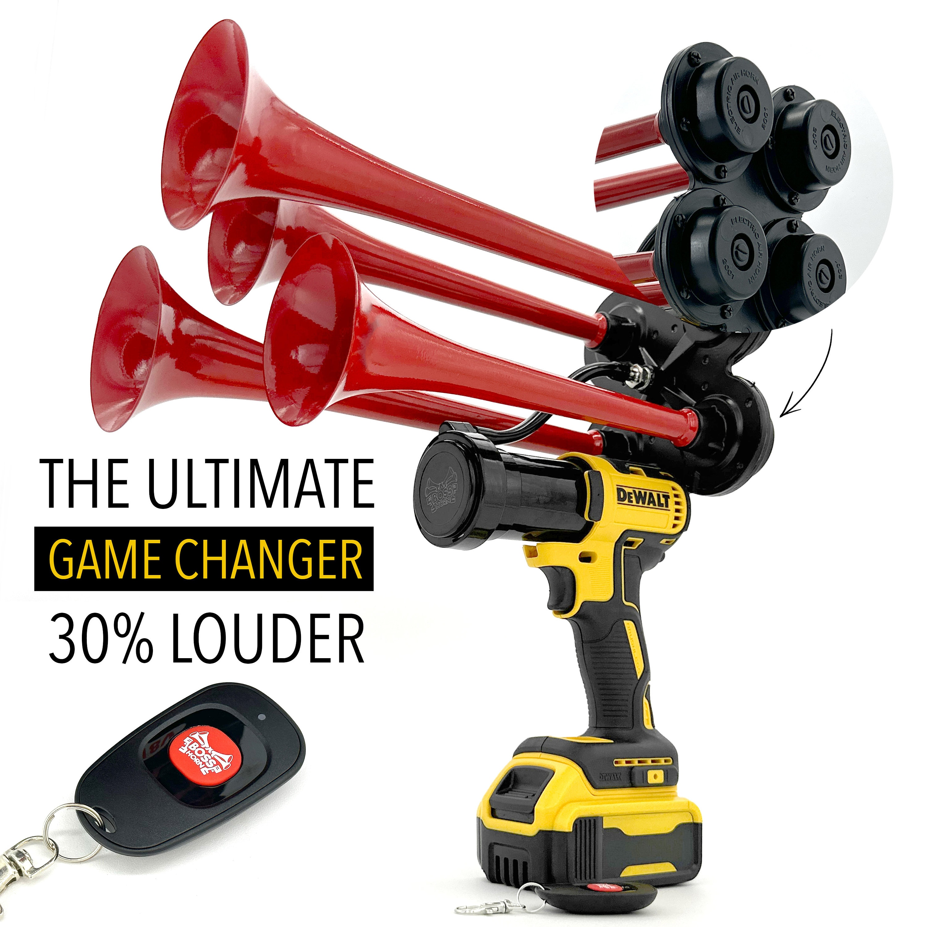 Dewalt Premium Train Horn With Remote Control: Tool Only + Remote ...