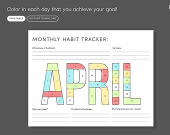 June Habit Tracker Coloring Sheet Printable Month Fitness Tracker ...