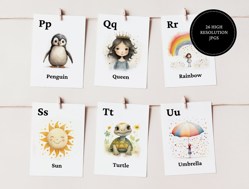 Printable Alphabet Cards, Educational Digital Cards, ABC Cards ...
