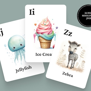 Printable Alphabet Cards, Educational Digital Cards, ABC Cards ...