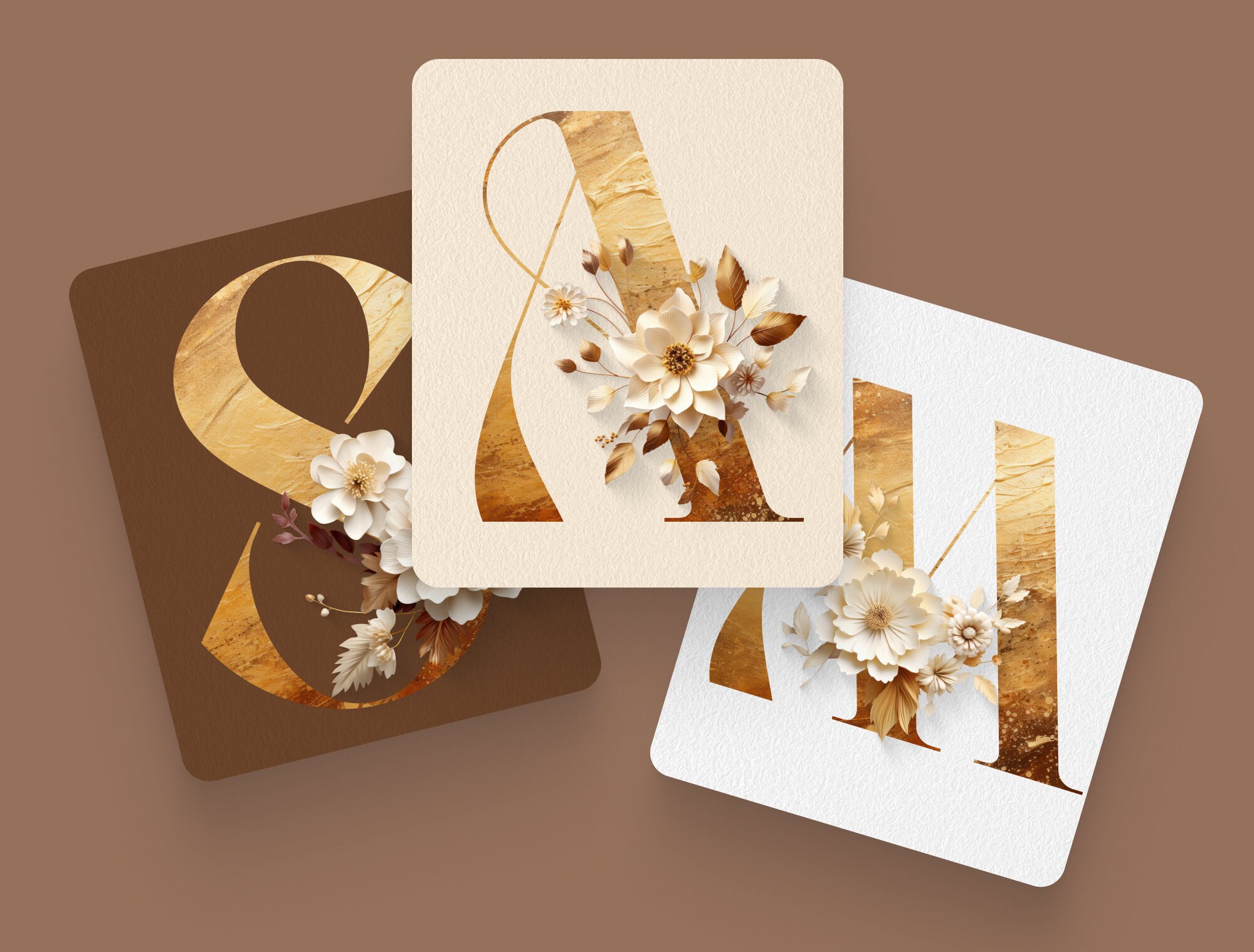 Boho Floral Alphabet PNG Clipart Bundle Monogram Letters Pngs Floral ...