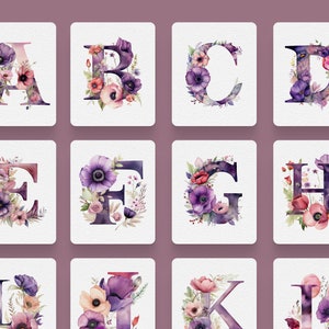 Floral Alphabet PNG Clipart Bundle High Quality Letters Pngs - Etsy