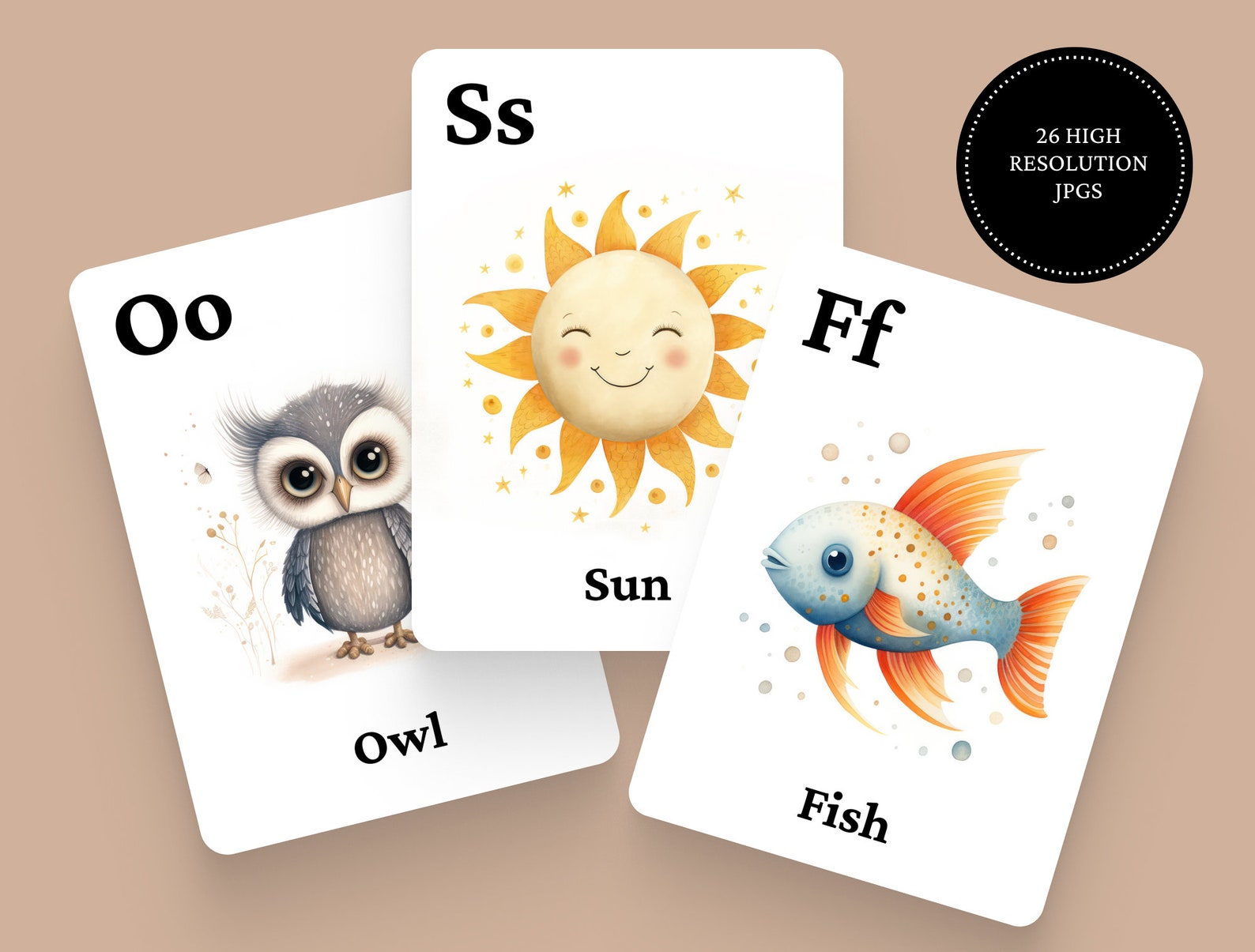 Printable Alphabet Cards, Educational Digital Cards, ABC Cards ...