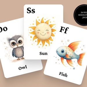 Printable Alphabet Cards, Educational Digital Cards, ABC Cards ...