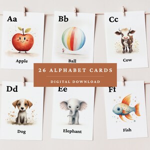 Printable Alphabet Cards, Educational Digital Cards, ABC Cards ...