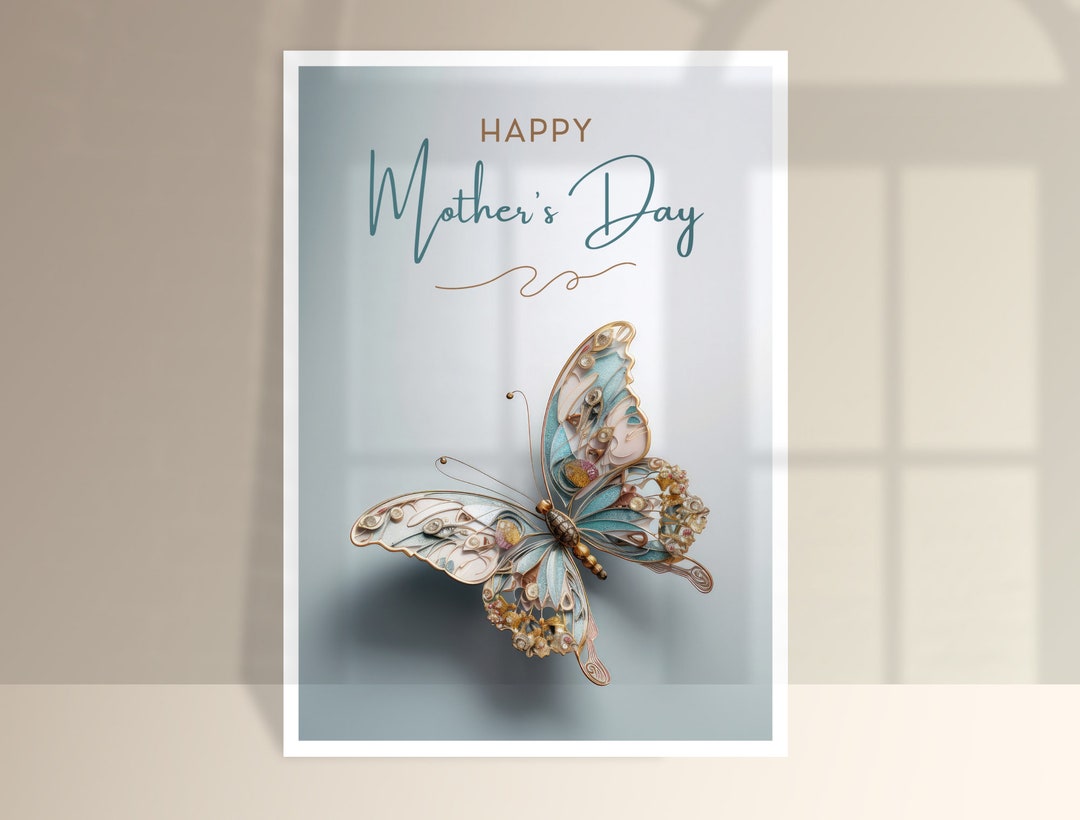Mother's Day Card With Butterfly Greeting Card for Mom Printable Card ...