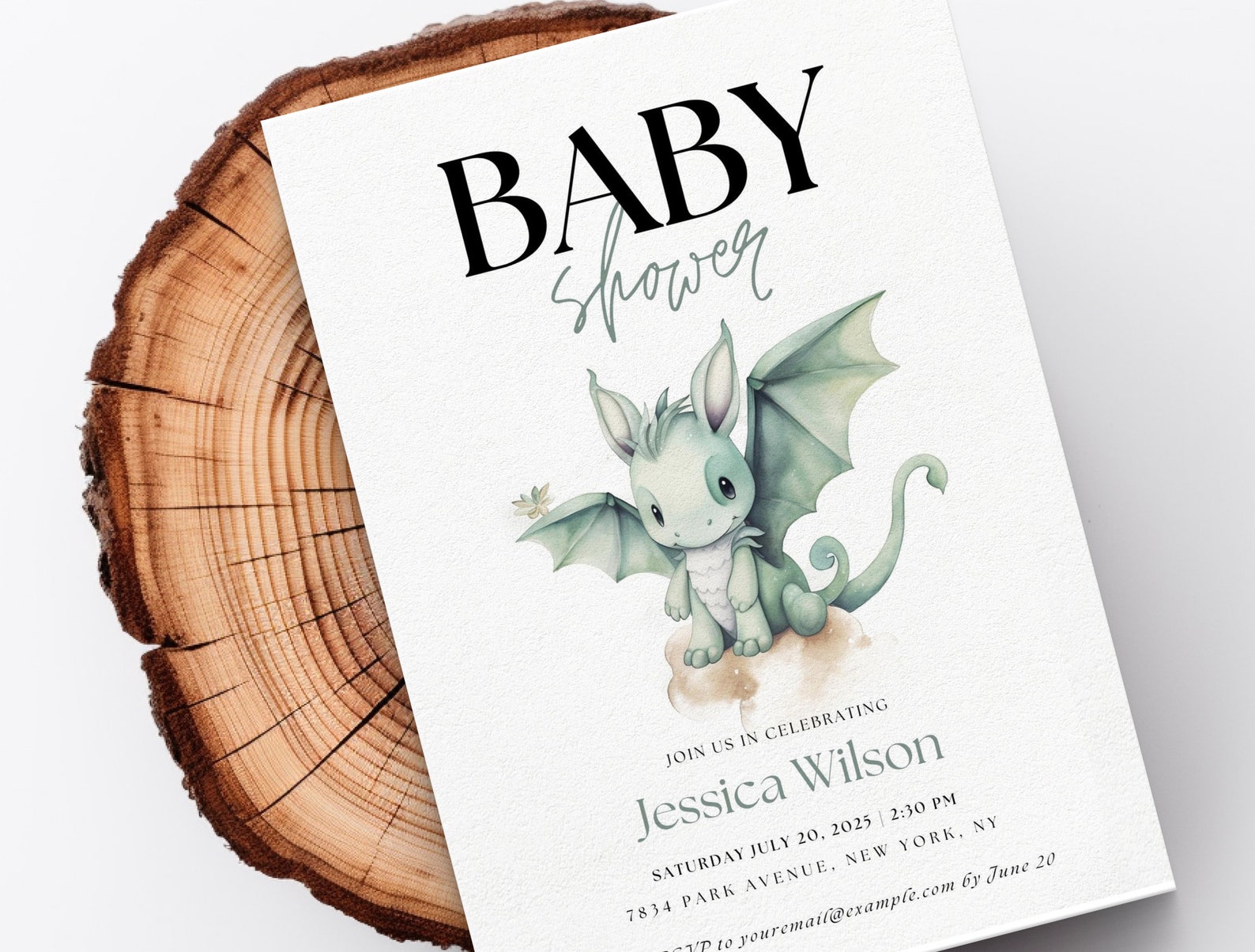 Dragon Baby Shower Bundle, Editable Dragon Baby Shower Pack, Dragon ...