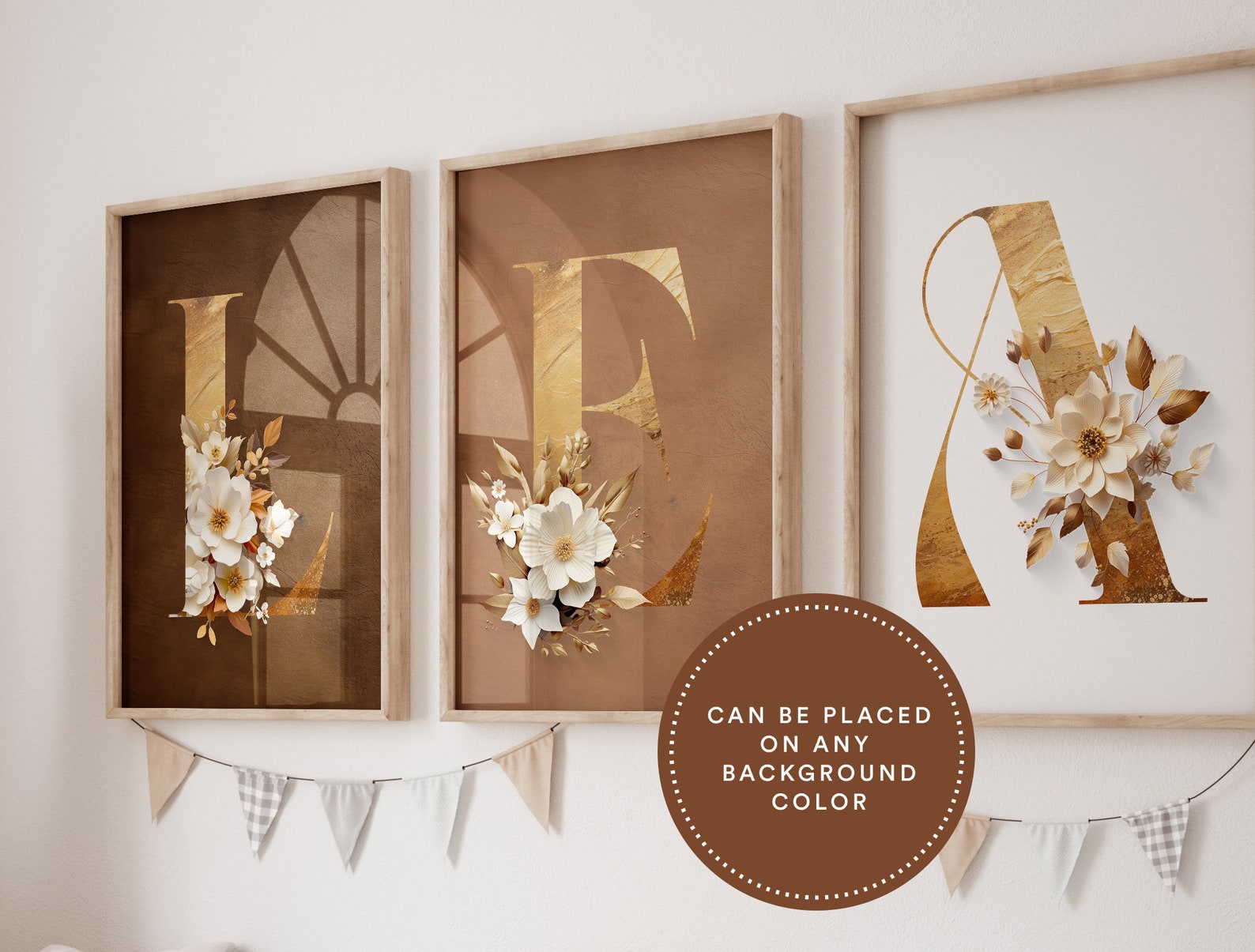 Boho Floral Alphabet PNG Clipart Bundle | Monogram Letters Pngs ...