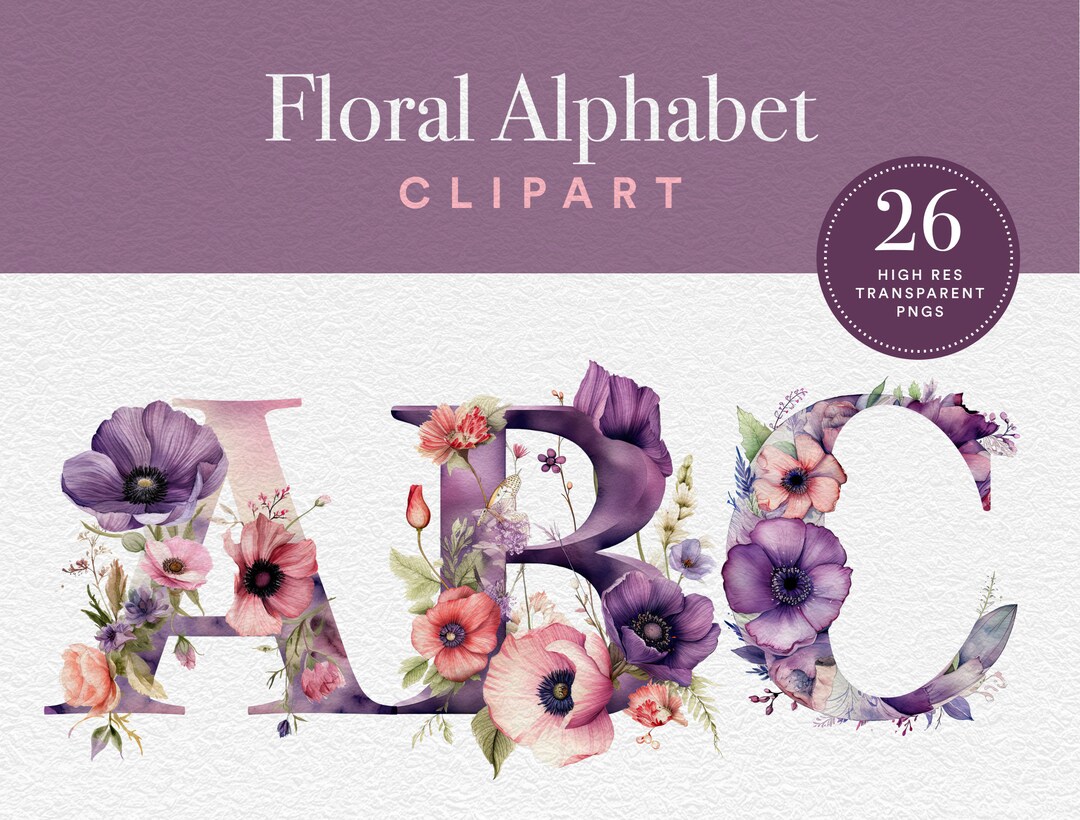 Floral Alphabet PNG Clipart Bundle | High Quality Letters Pngs | Floral ...